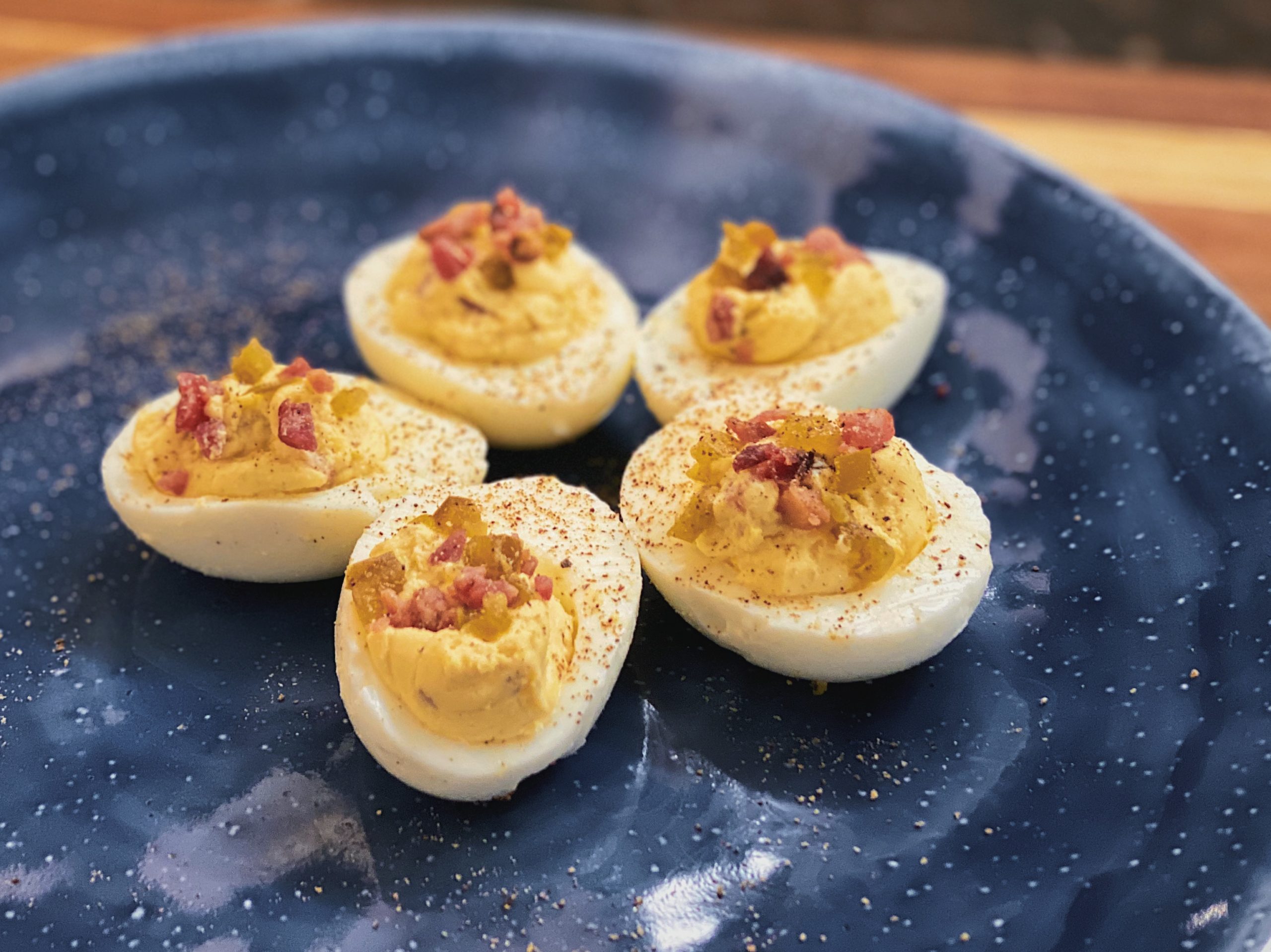 Abraham's Spicy Bacon Deviled Eggs | The Cooking Family